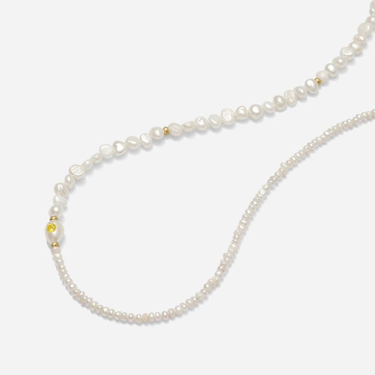 Asymmetrical Pearl Necklace | Freshwater Pearl Design | Katie Dean Jewelry