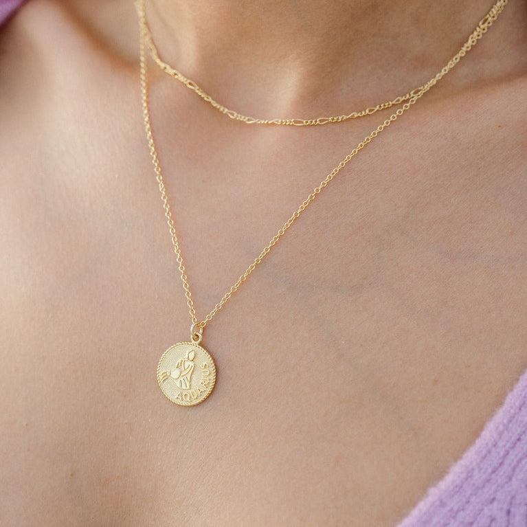 Aquarius Zodiac Necklace – Katie Dean